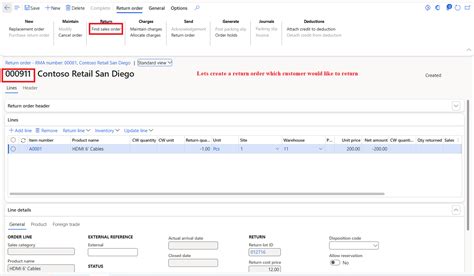 Return To Customer Disposition Code For Sales Return Order In