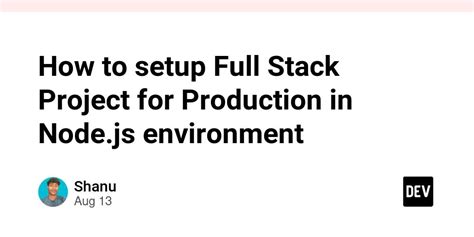 Shanu Raw On Linkedin How To Setup Full Stack Project For Production In Nodejs Environment