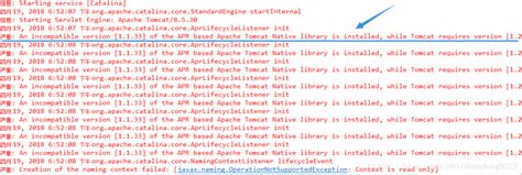 eclipse运行tomcat出现错误：an incompatible version [1 1 33] of the apr based apache tomcat native