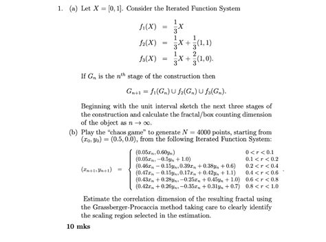 1 A Let X 0 1 Consider The Iterated Function