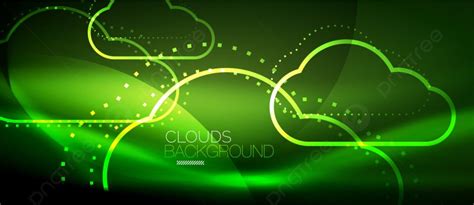 Vector Cloud Computing Green Network Background Contacts Server