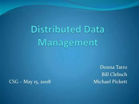 Ppt Distributed Data Management Powerpoint Presentation Free Download Id2564658