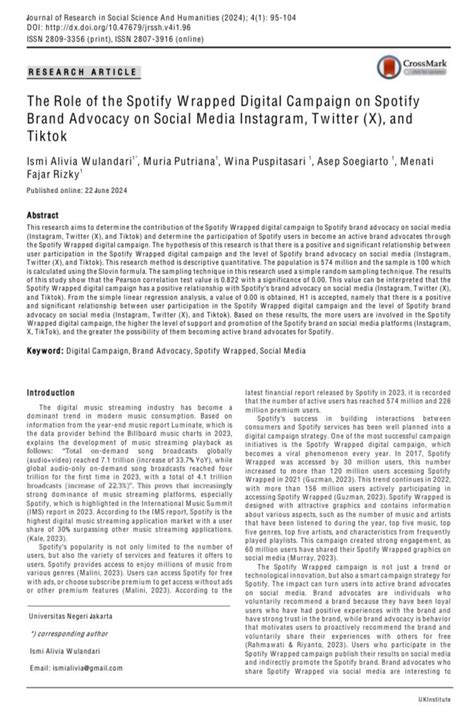 🌟 Exciting News 🌟 Im Thrilled To Share That My Research Paper Titled The Role Of The Spotify