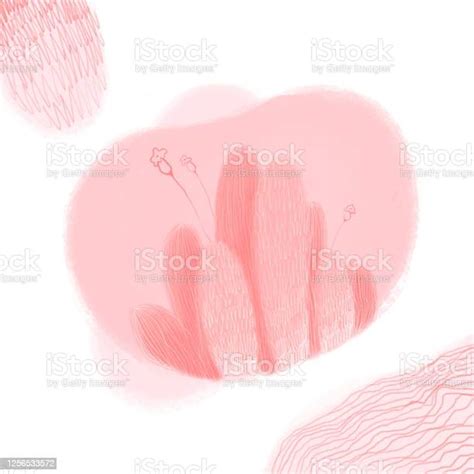 분홍색 꽃 잎 다채로운 봄 여름 디지털 일러스트 배경 화면 인쇄 카드 포스터에 대한 현대적인 단풍 풍경 배경 흰색 격리 된 배경입니다 정사각형 형식입니다 0명에 대한 스톡