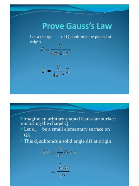 Prove Gausslaw Work Pdf
