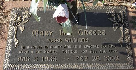 Mary Lou Greene Yoder Williams 1935 2002 Mémorial Find A Grave