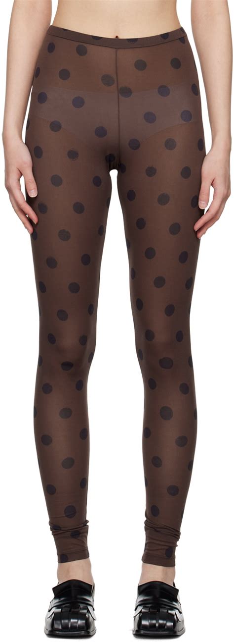 Raf Simons Brown Polka Dot Leggings Raf Simons