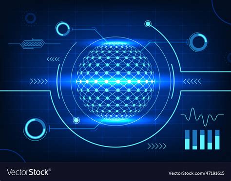 Data Processor Technology Background It Works Vector Image