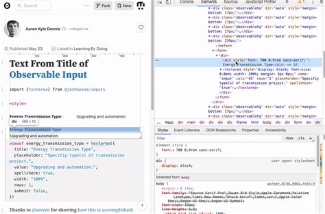 How Can I Reproduce The Title Of On Observable Input Community Help The Observable Forum