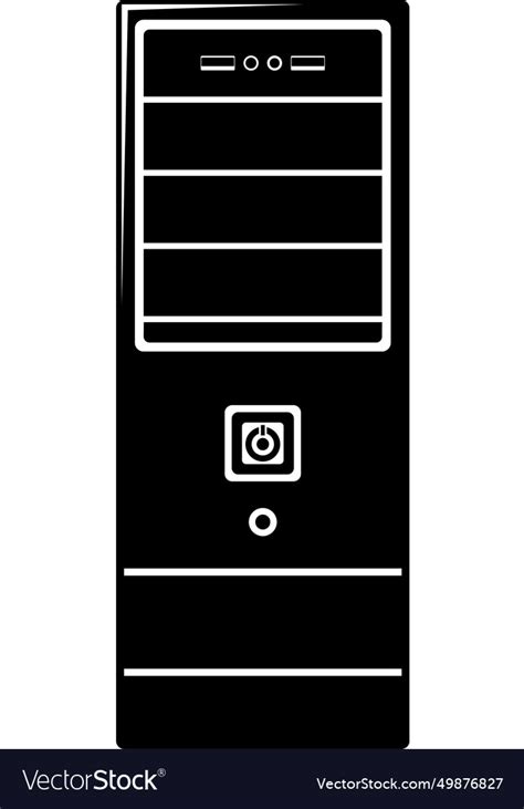 System Unit Icon In Flat Style Royalty Free Vector Image