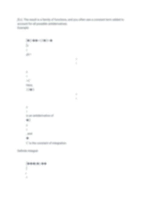 SOLUTION Algebra Integrals Integration Definition And Example For Beginners Studypool