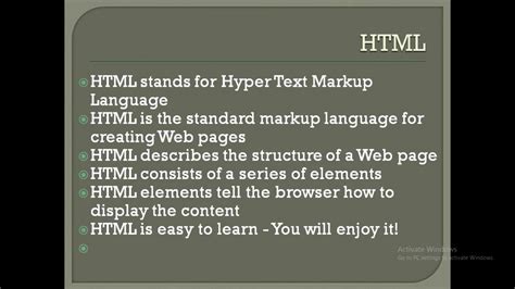 1 Html Introduction Html Web Design Youtube