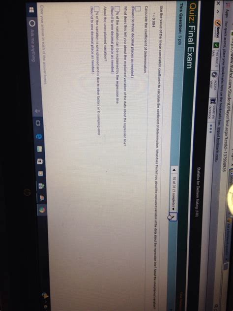Solved Use The Value Of The Linear Correlation Coefficient