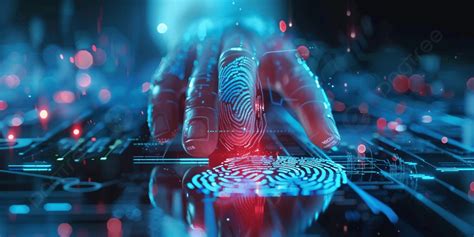 향상된 장치 보호를 위한 고급 생체 인식 보안 기능을 보여주는 키보드의 지문 스캐닝 기술 클로즈업 지문 스캔 생체인식 보안 건반 배경 일러스트 및 사진 무료 다운로드