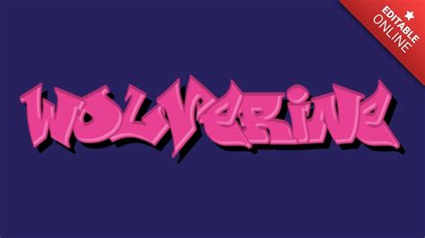 Wolverine Graffiti Peace Text Effect Generator
