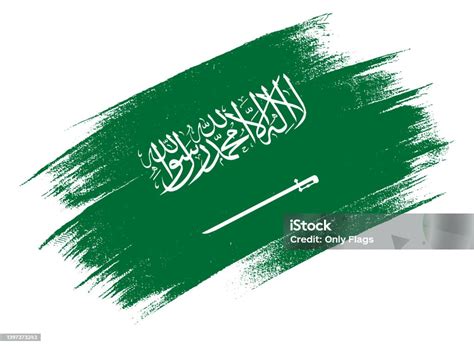 투명한 배경에 고립 된 브러시 페인트 질감이있는 사우디 아라비아 국기 사우디 아라비아의 상징 벡터 일러스트 레이 션 0명에 대한 스톡 벡터 아트 및 기타 이미지 Istock