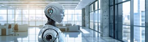 Robot Assistant Visualized With A 3d Model In A Futuristic Office