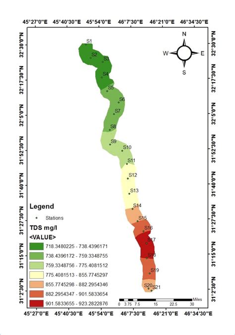 3 Spatial Distribution Of Total Dissolved Solid Tds For The Twenty