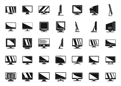 Monitor Icons Set Simple Vector Computer Screen 8882599 Vector Art At