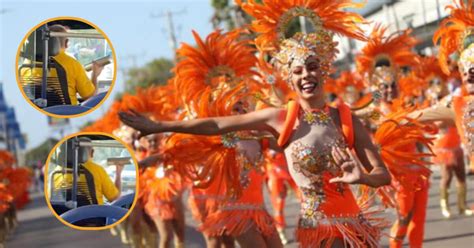 En La Previa Del Carnaval Conductor De Bus En Barranquilla Se Animó A Tocar La Guacharaca En