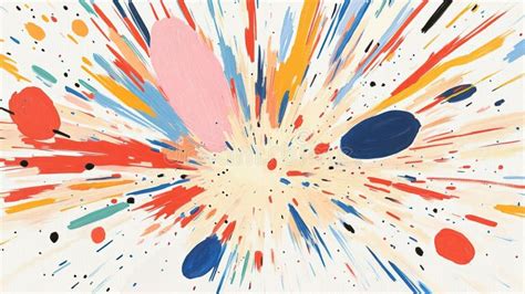 Abstract Explosion Of Colors Radiating From A Central Point Creating Dynamic Visual Energy