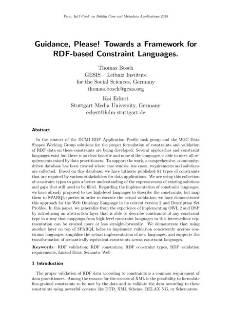Pdf Guidance Please Towards A Framework For Rdf Based Constraint