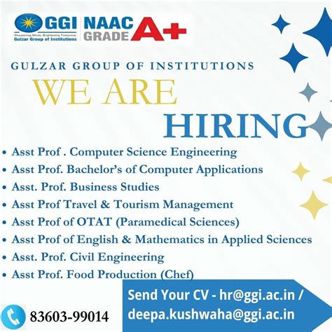 Gulzar Group Of Institutes On Linkedin Hiring