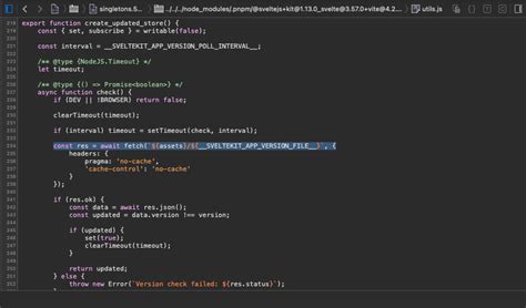 try catch fetching the version json file · issue 9526 · sveltejs kit · github