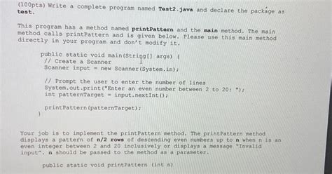 Solved 100pts Write A Complete Program Named Test2 Java Chegg