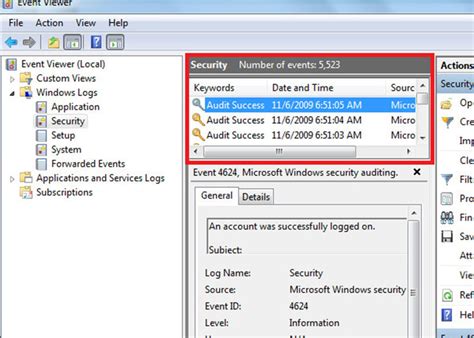 CyberTactics Windows Event Logs