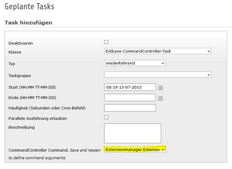 Typo3 Extbase Commandcontroller For Scheduler Task Stack Overflow