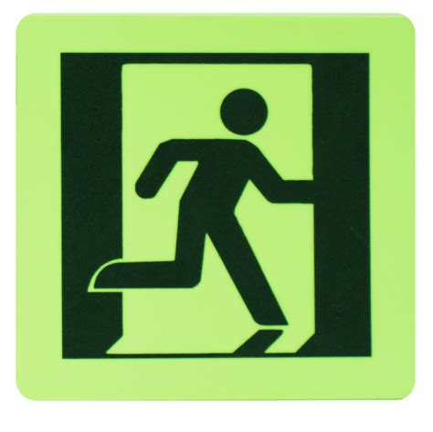 UV Right Running Man Exit Sign GBC Safety Glow
