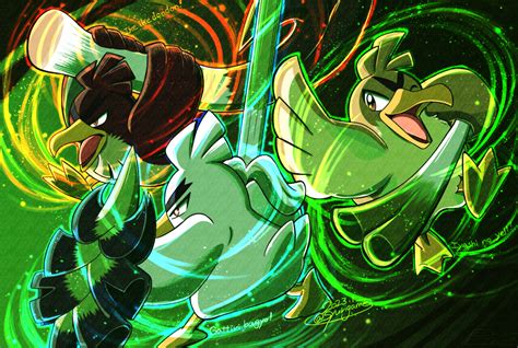 Sirfetchd Farfetchd And Galarian Farfetchd Pokemon Drawn By