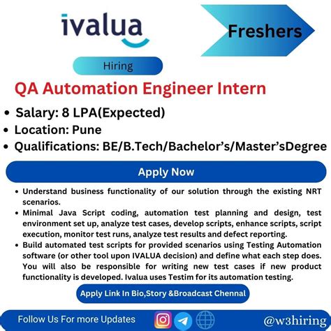 Ivalua Recruitment 2024 Hiring Qa Automation Engineer Intern Bachelor