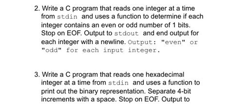 Solved Write A C Program That Reads One Integer At A Time