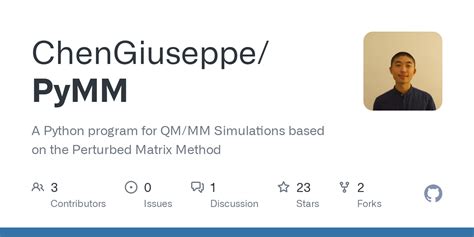 Github Chengiuseppe Pymm A Python Program For Qm Mm Simulations Based On The Perturbed Matrix