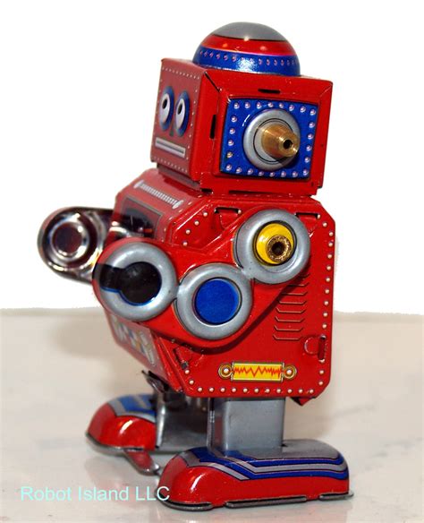 Red Mini Robot Tin Toy Windup Sale Robot Island