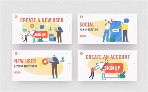 Premium Vector New User Online Registration And Sign Up Landing Page