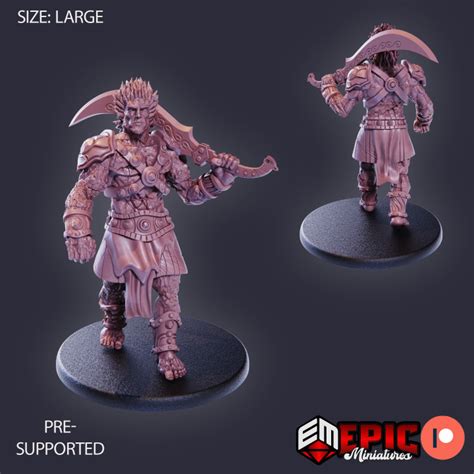 3d Printable Dao Male Saber Mythical Desert Djinn Elemental Earth