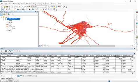 لایه معابر تهران با اسامی خیابانها و کوچه ها جی ای اس آکادمی Gis Academy
