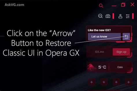 Tip How To Restore Old Ui Design Or Layout In Opera Gx Browser Askvg