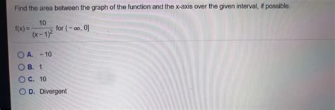 solved find the area between the graph of the function and