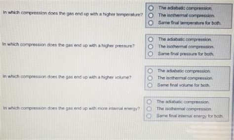 Solved O O O The Adiabatic Compression O O The Adiabatic