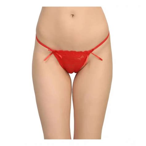 Stylish Womens Pack Of 2 Nylon Spandex Self Design Thong Erotic Panty