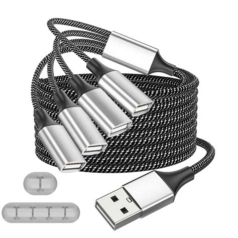 Fidioto Usb Y Splitter Usb 1 Male To 4 Female Usb Extension Cable Usb