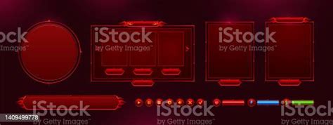 Game Menu Interface Ui Elements Buttons Bars Set Stock Illustration Download Image Now
