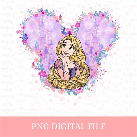 Disney Rapunzel Png Tangled Princess Clipart Floral Digital Download