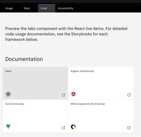 Link To React Tab Component Is Broken From Tabs Code Page · Issue