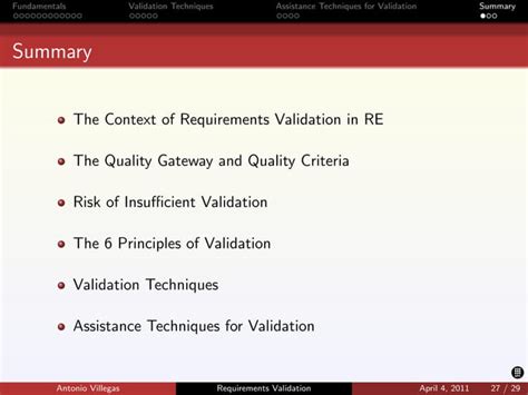 Requirements Validation Ppt