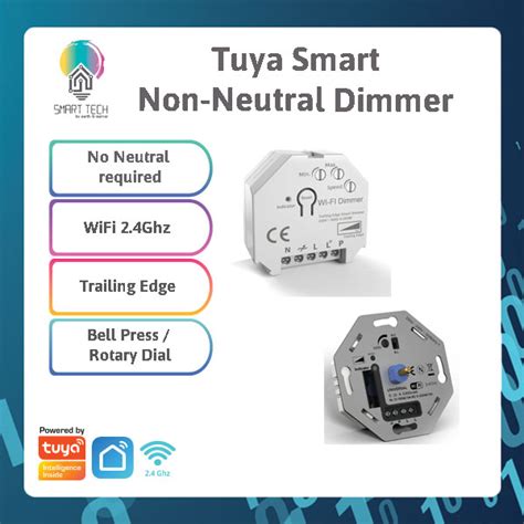 🇸🇬 Smart Tech® Tuya Smart Wifi Zigbee Non Neutral Dimmer Rotary